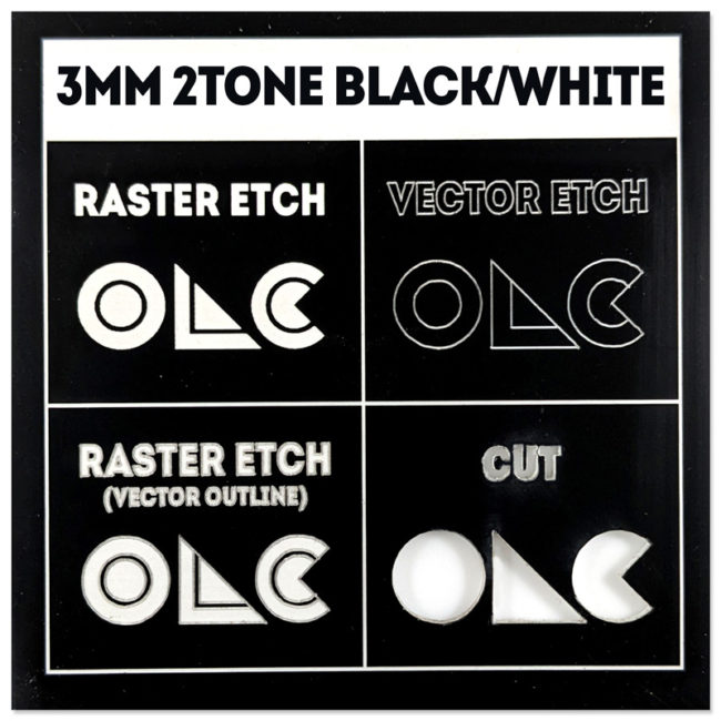 1mm, 1.5mm and 3mm 2tone Plastic - Online Laser Cutting