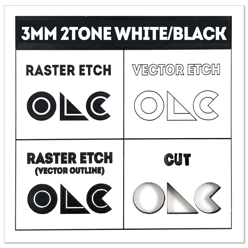 1mm, 1.5mm and 3mm 2tone Plastic - Online Laser Cutting